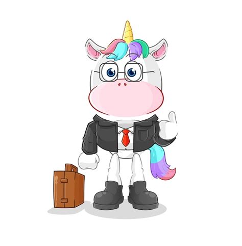 Premium Vector Unicorn Office Worker Mascot Cartoon Vector