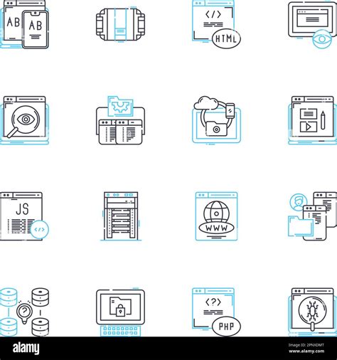 Virtual Security Linear Icons Set Encryption Firewall Antivirus Authentication Privacy