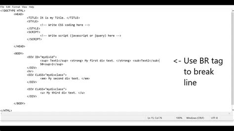 1 Learn Html 7 How To Move Text To Next Line Youtube