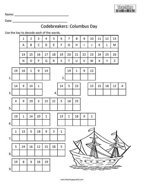 Codebreaker Holiday Worksheets Teaching Squared Holiday Worksheets