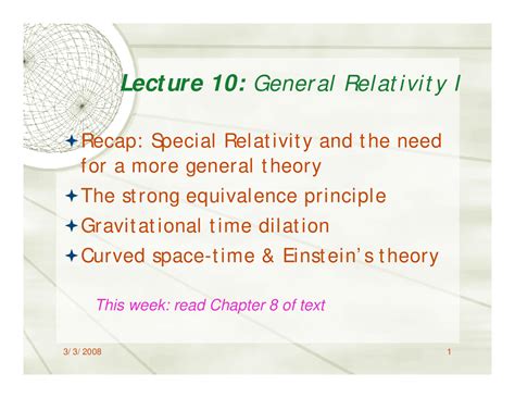 General Relativity Origin Of The Universe Slides Astr 340 Docsity