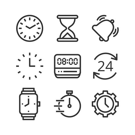 Premium Vector Time And Clock Isolated Vector Icon Set