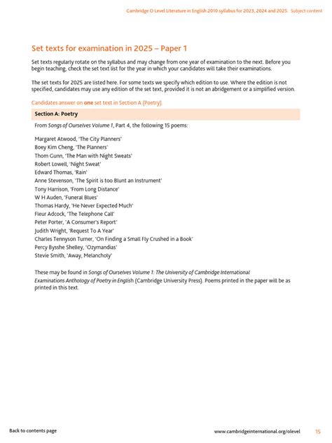 Pages From 2023 English Literature Syllabus Pdf Poetry Poets