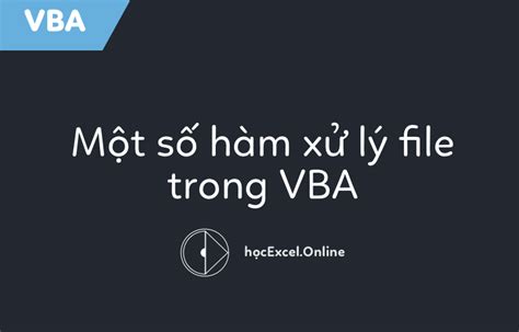 một số hàm vba thường dùng học excel online miễn phí