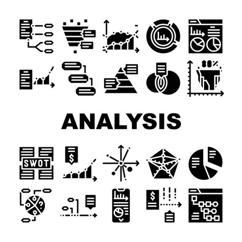 Data Analysis Diagram Collection Icons Set Vector 8370430 Vector Art At