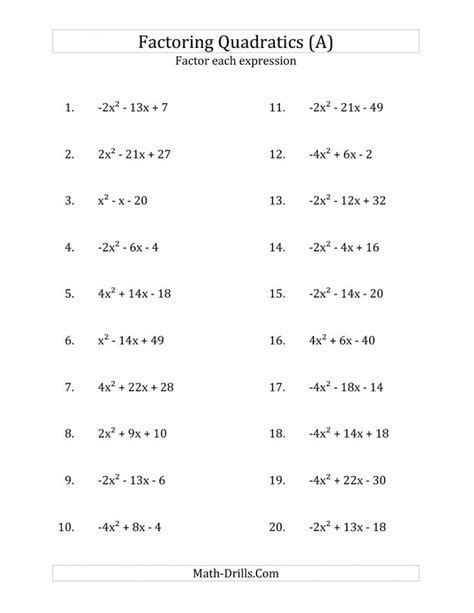 8th Grade Math Worksheets Pre Algebra