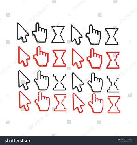 Pixel Cursors Icons Mouse Computer Cursor Stock Illustration 1172324053