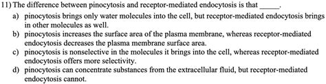 11 The Difference Between Pinocytosis And Receptor Mediated Endocytosis Is That A