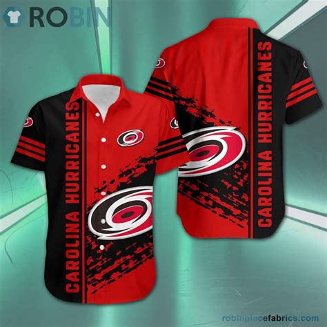 Carolina Hurricanes Nhl Short Sleeve Button Down Hawaiian Shirt