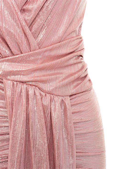 Clothing Bodycon Dresses Ciara Metallic Pink Wrap Cami Mini Dress