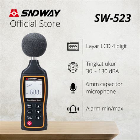 Sndway Digital Sound Level Noise Meter 30 130 Db Sw 523 Sndway Indonesia