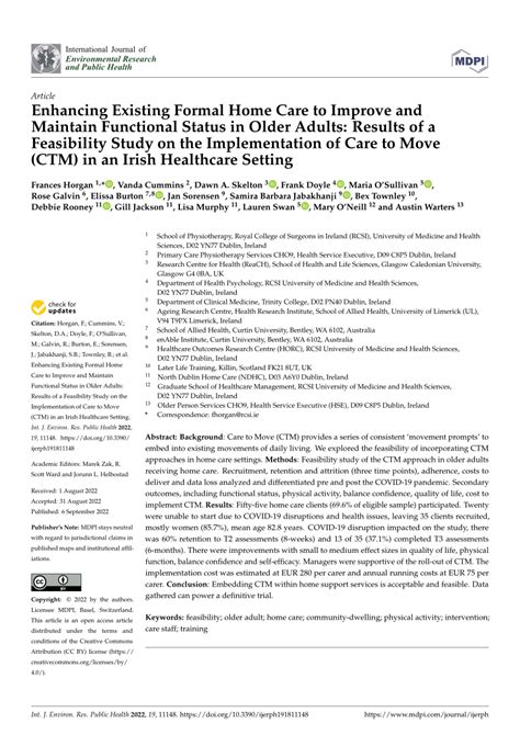 Pdf Enhancing Existing Formal Home Care To Improve And Maintain