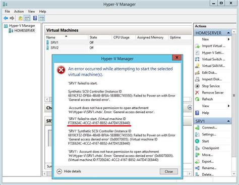 Ошибка Vm Failed To Start Synthetic Scsi Controller в Heper V Настройка серверов Windows и Linux