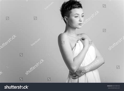 Naked Girl Wrapped Sheet Stock Photo Shutterstock