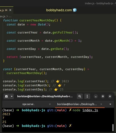 Get Year Month And Day From A Date Object In Javascript Bobbyhadz