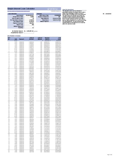 Simple Interest Loan Calculator Download Free Pdf Interest Loans