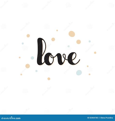 Love Word Hand Lettering Vector Calligraphy Stock Vector