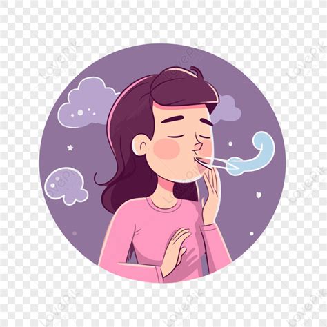 Menina De Clipart De Respiração Profunda Cheirando Um Purificador De Ar