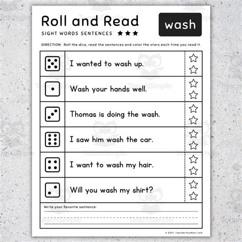 2nd Grade Sight Words Roll And Read Sight Words Reading Fluency