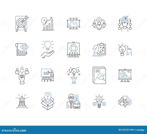 Customer Engagement Line Icons Collection Interaction Participation