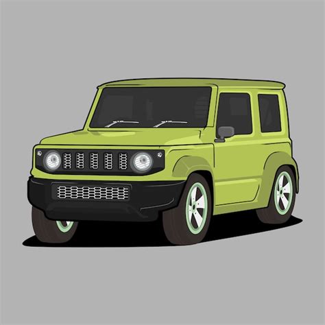Premium Vector Car Cartoon Illustration Suzuki Jimny Classic Retro