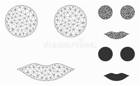 Woman Smiley Vector Mesh Network Model And Triangle Mosaic Icon Stock Vector Illustration Of