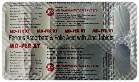 Md Fer Xt Tablet Buy Strip Of 10 0 Tablets At Best Price In India 1mg