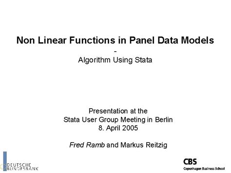 Non Linear Functions In Panel Data Models Algorithm