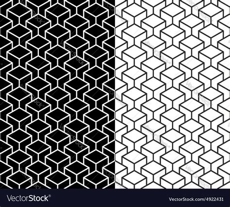 Isometric 3d Line Cube Pattern Background Vector Image