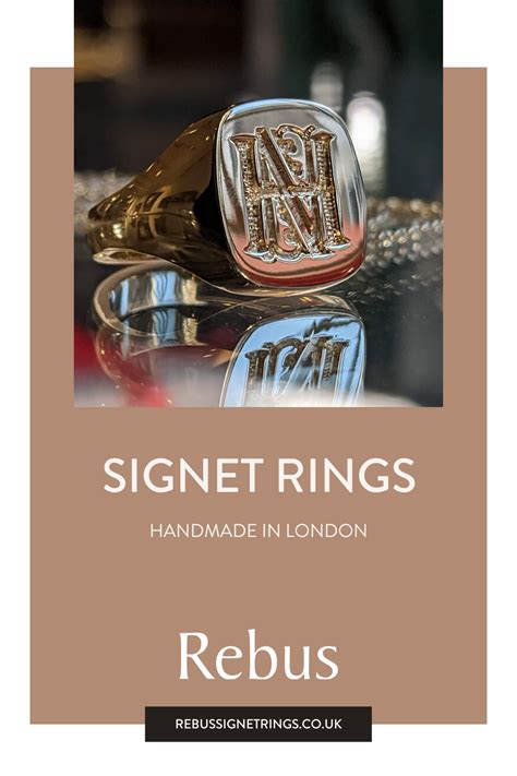 Rebus Cushion Signet Ring Signet Ring Signet Mens Ring Designs