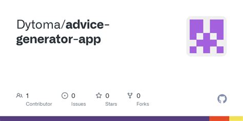 Github Dytoma Advice Generator App
