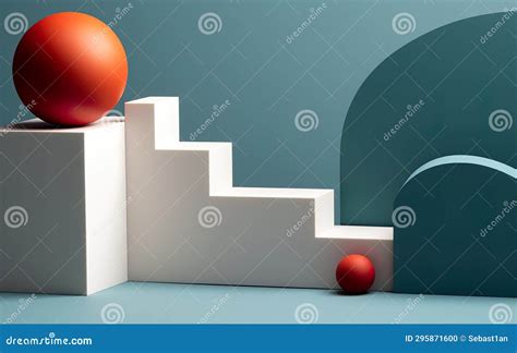 Three Dimensional Shapes Rendered In Complementary Colors Creating A Striking Visual Contrast