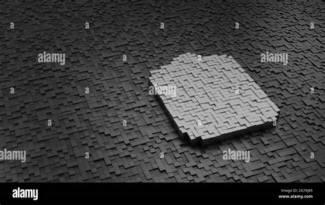 3d Rendering Metal Cubes In Shape Of Symbol Of Empty Clipboard Light