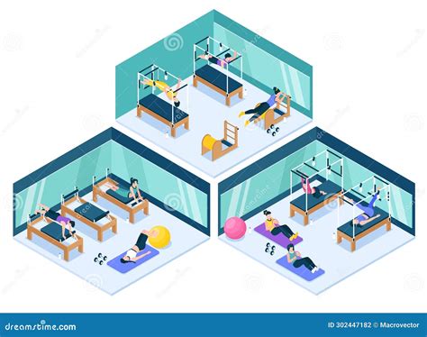 Pilates Isometric Composition Stock Illustration Illustration Of Leisure Physical 302447182