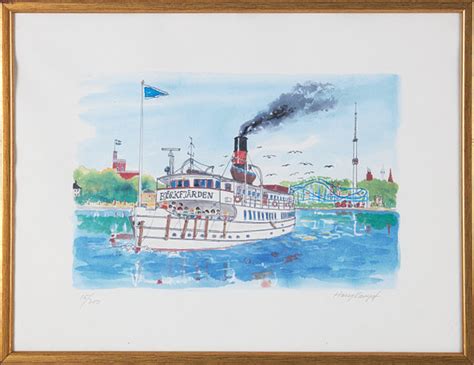 Harry Kamp 1926 1989 4 Skärgårdsbåtar Signerade Harry Kampf 15