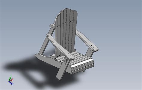 阿迪朗达克椅子 3 SOLIDWORKS 2015 模型图纸免费下载 懒石网