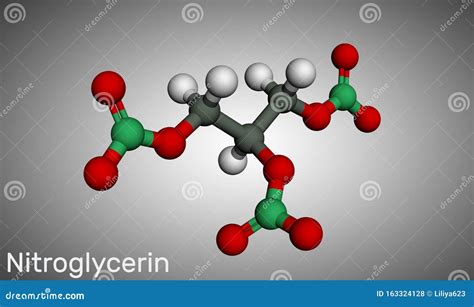 Nitroglycerin Glyceryl Trinitrate Nitro Molecule Is Drug And Explosive Structural Chemical