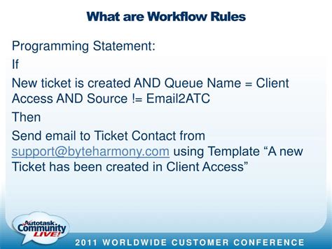Ppt How I Harness The Power Of Autotask Workflow Rules Powerpoint