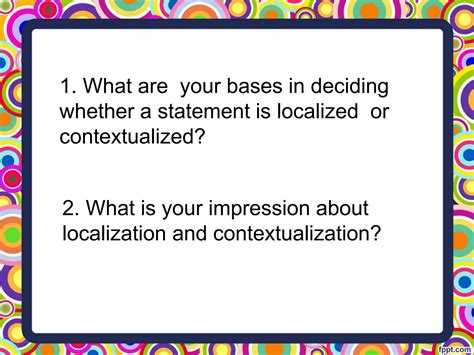 Contextualization And Localization Ppt