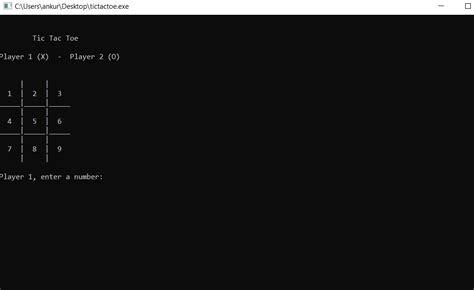 Tic Tac Toe In Console Using C Ankurup3