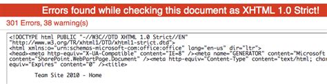 Sharepoint 2010 And Xhtml Validation Siolon