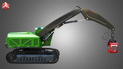 953mh Tracked Log Loader 3d Model Cgtrader