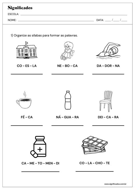 Atividades Sobre Separação De Sílabas Para 2ª Ano Do Fundamental Para
