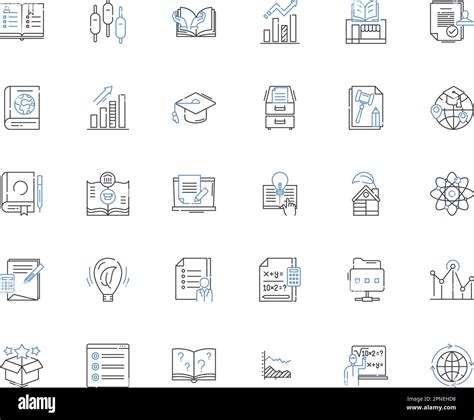 linguistic analysis line icons collection phtics morphology syntax semantics pragmatics