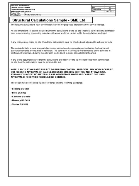 Structural Calculations Sample Pdf