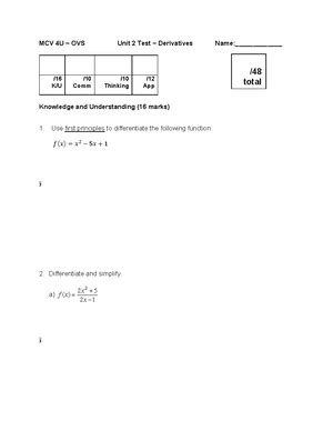 Calculus Grade 12 High Babe Canada Studocu