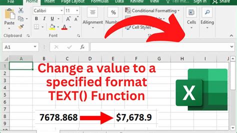 How To Format A Value Using Text Function Techlearninghub Learn Excel Youtube