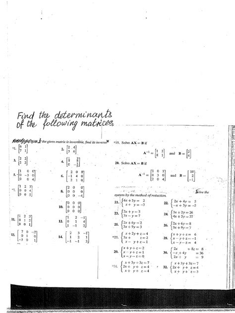 Practice Problems 7 Matrices And Systems Pdf