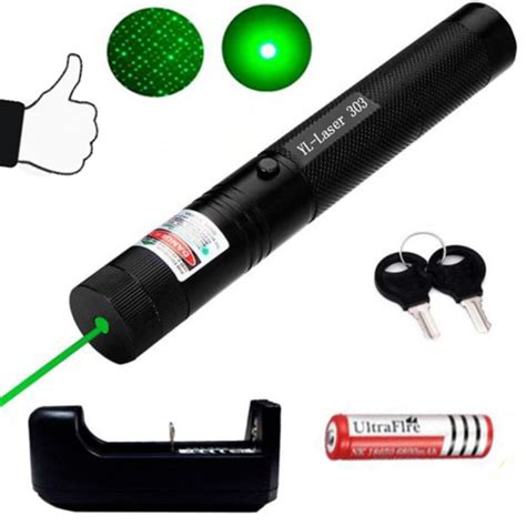 Laser pointer verde putere 1000 mW cu acumulator si incarcator, YL ...