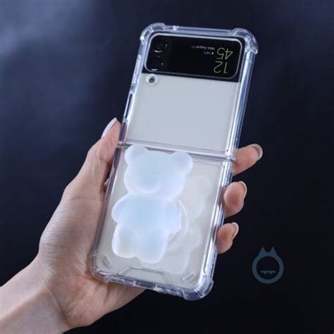 스마트몬스터 Z플립케이스 Z플립4 홀로그램 곰돌이 스마트톡 젤하드 케이스